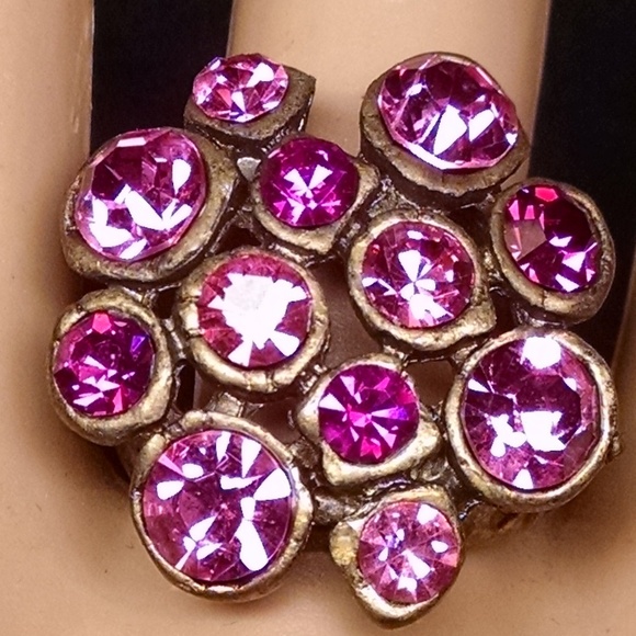 Jewelry | Elegant Shiney Pink Cluster Rhinestones Ring | Poshmark